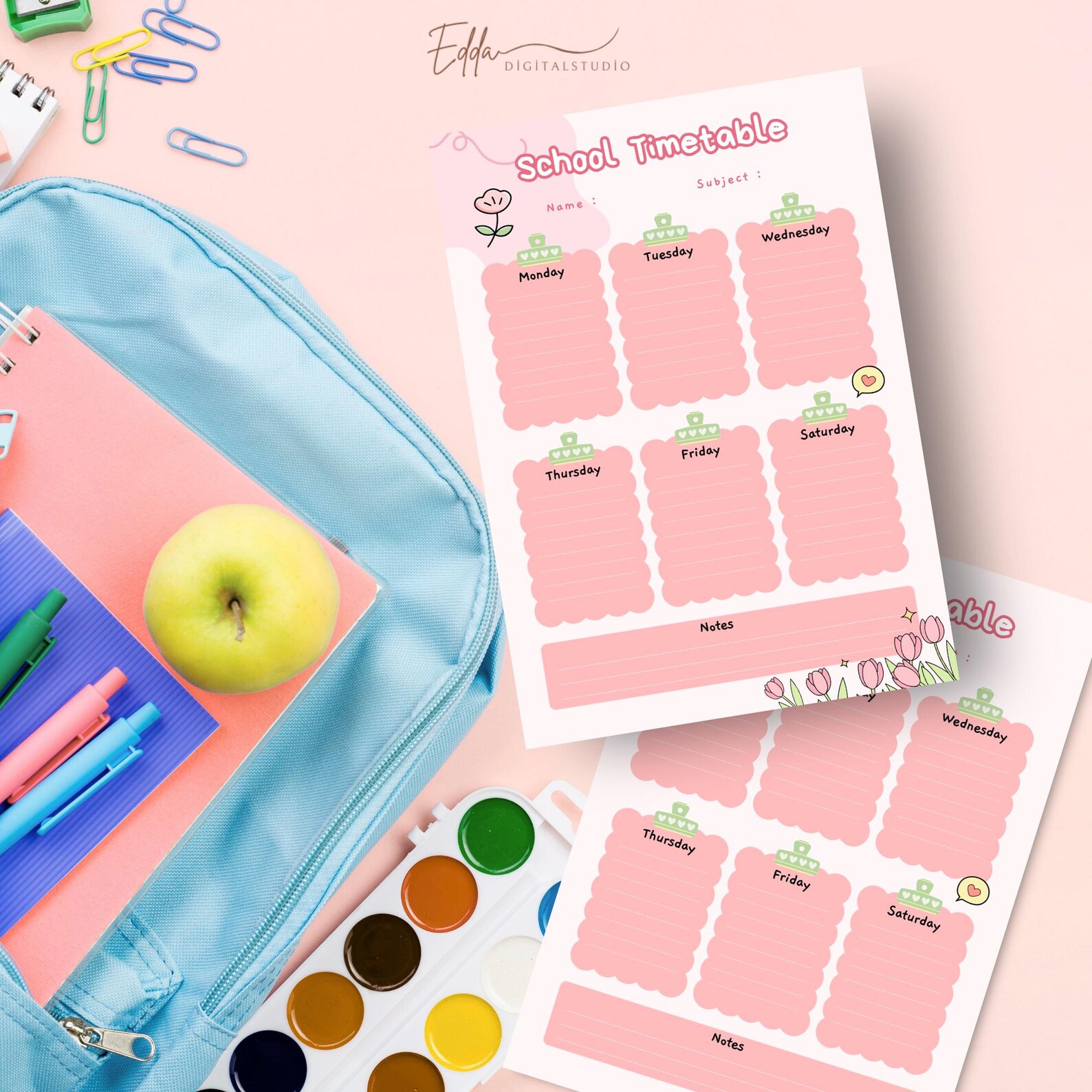 Kids School Timetable Printable | Weekly Class Schedule (PDF & PNG A4 ...