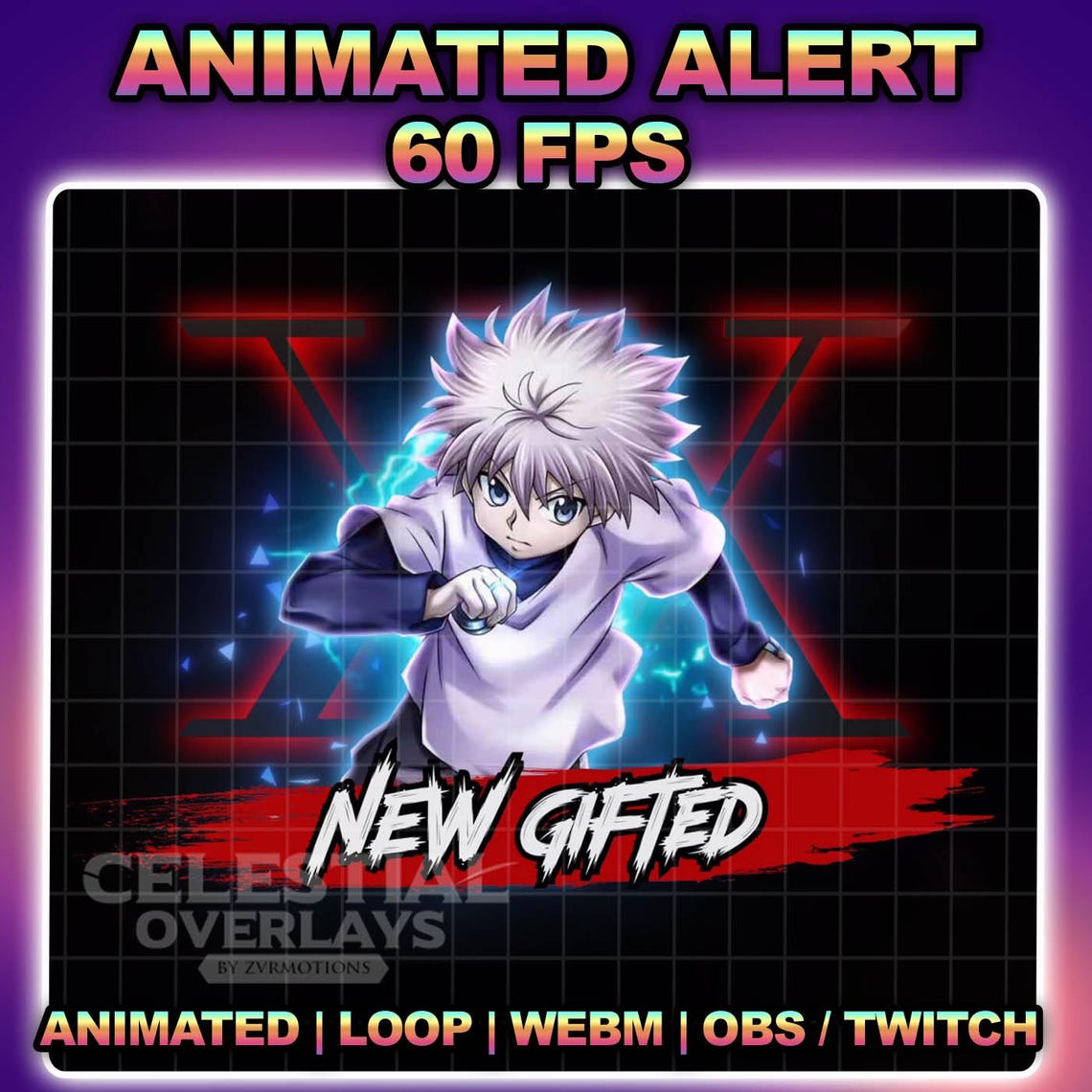 Limited Anime Animated Alert Overlay Manga Style, Anime Stream - Etsy