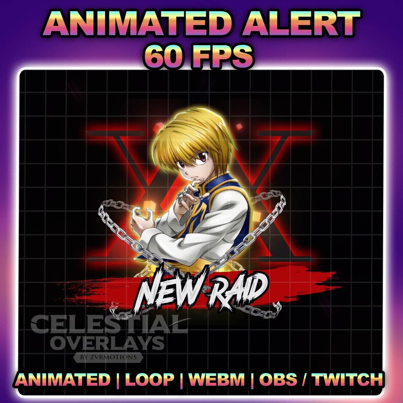 Limited Anime Animated Alert Overlay Manga Style, Anime Stream - Etsy
