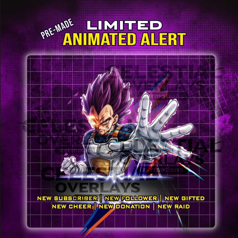 Animated Goku Stream Overlay Twitch Stream: Manga Alerts DBZ (digital ...