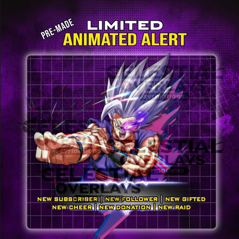 Animated Goku Stream Overlay Twitch Stream: Manga Alerts DBZ (digital ...