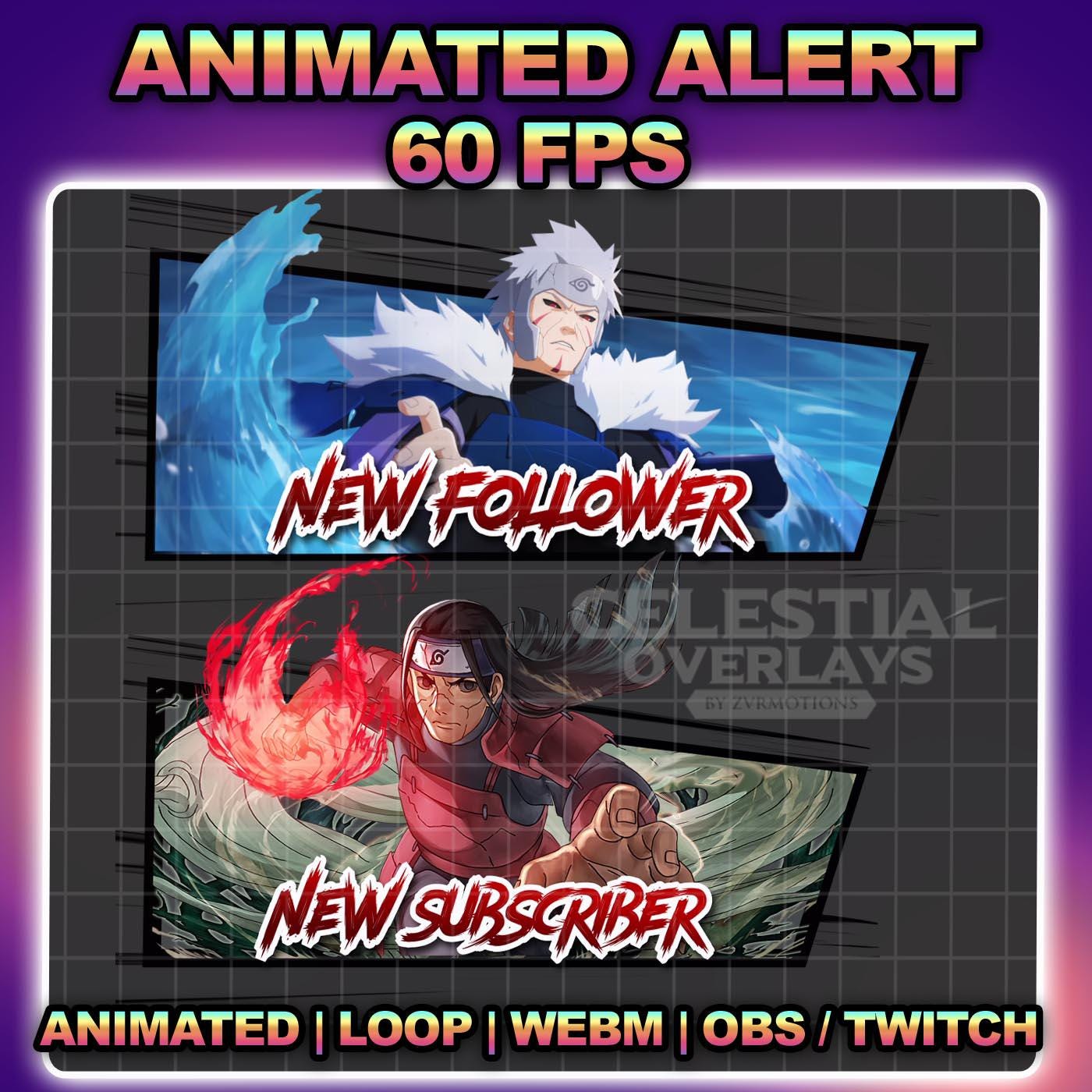 Animated Anime Stream Overlay: Manga Alerts, Dark Theme (digital ...