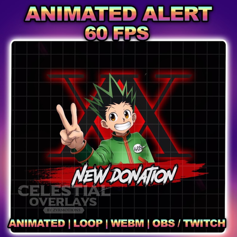 Limited Anime Animated Alert Overlay Manga Style, Anime Stream - Etsy