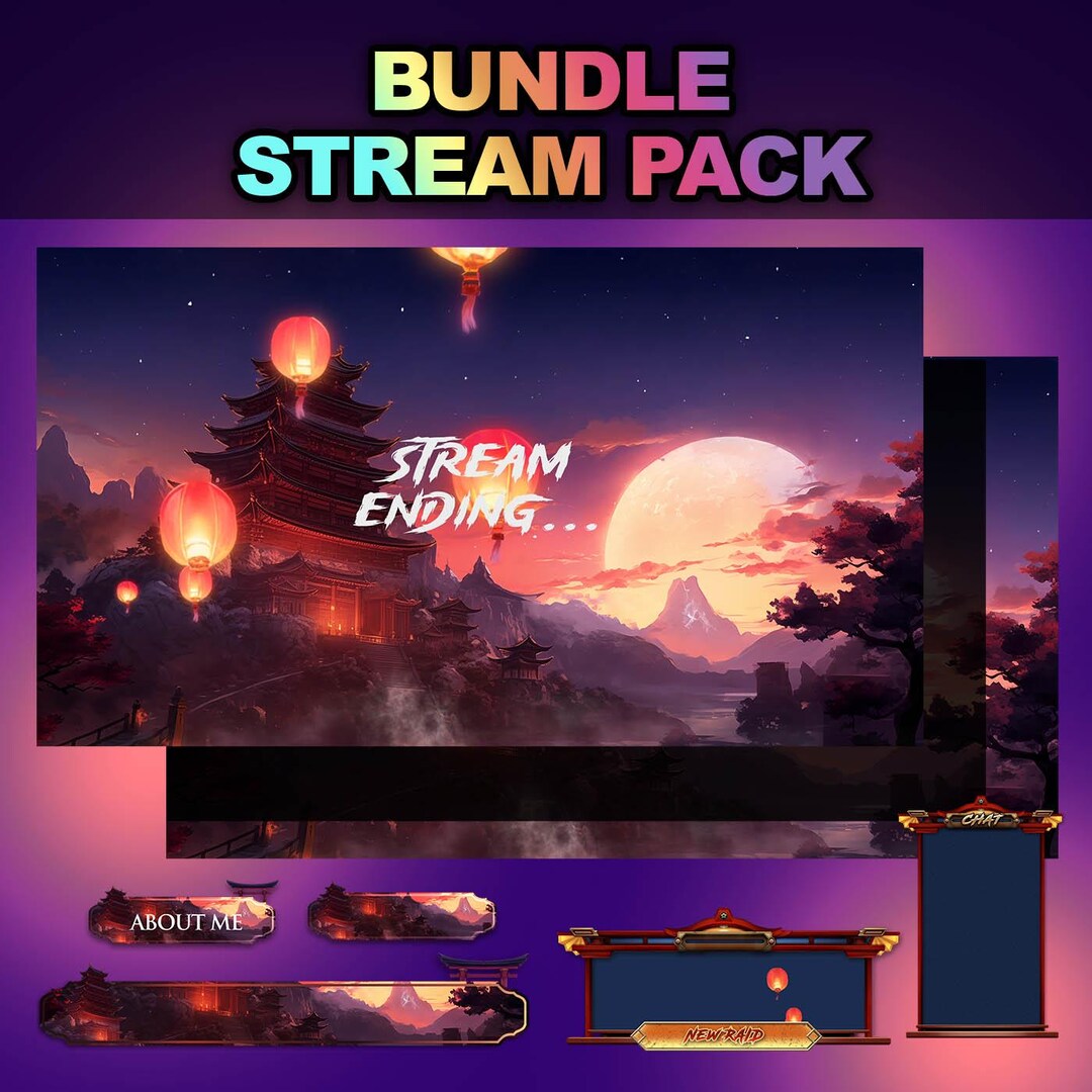 Japan Scene Animated Stream Pack,japan Stream Overlay, Stream Screens ...
