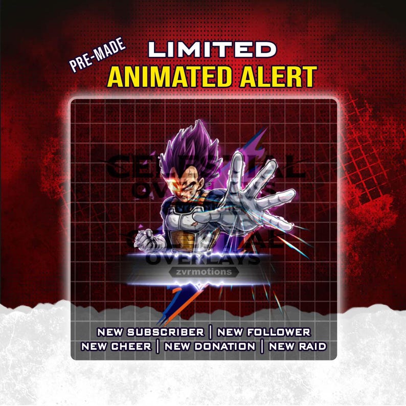 Animated Goku Stream Overlay Twitch Stream: Manga Alerts DBZ (digital ...