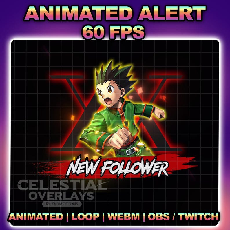 Limited Anime Animated Alert Overlay Manga Style, Anime Stream - Etsy