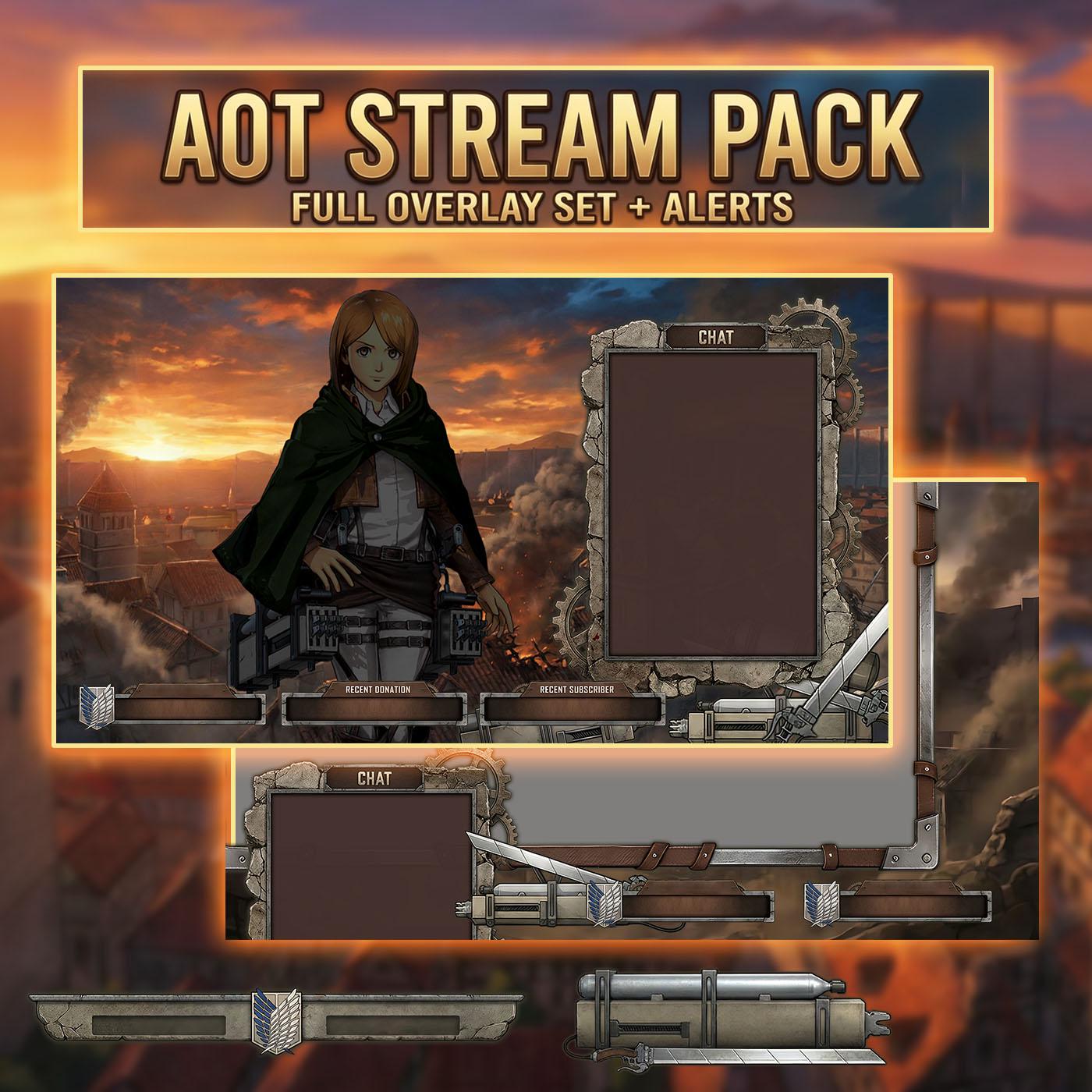 Stream Overlays AOT | Titan Twitch Overlay | Vtuber Background | Custom ...