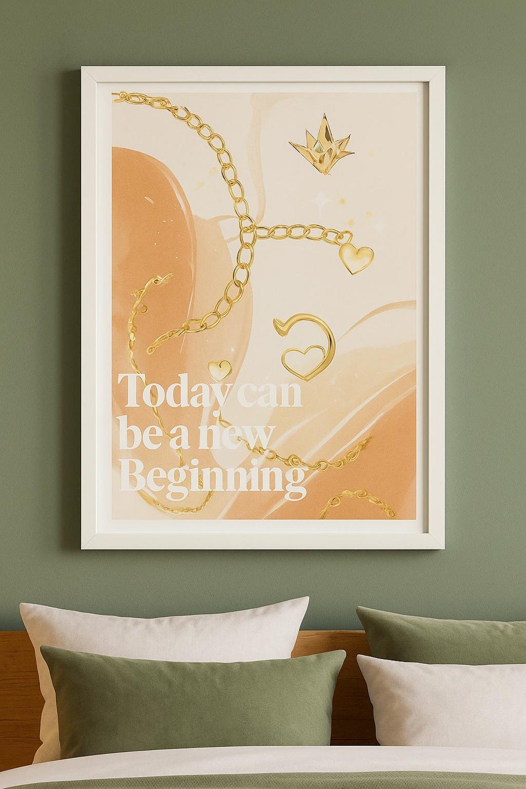 Digital Art Print “today Can Be a New Beginning” Gold-inspired Art ...
