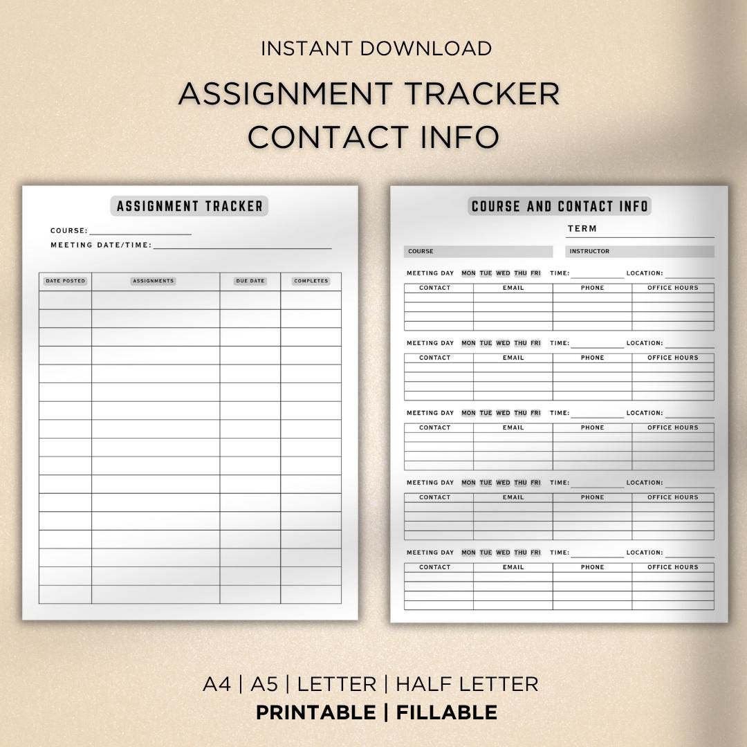 Printable Student Planner Bundle: Academic, College, School (PDF) - Etsy