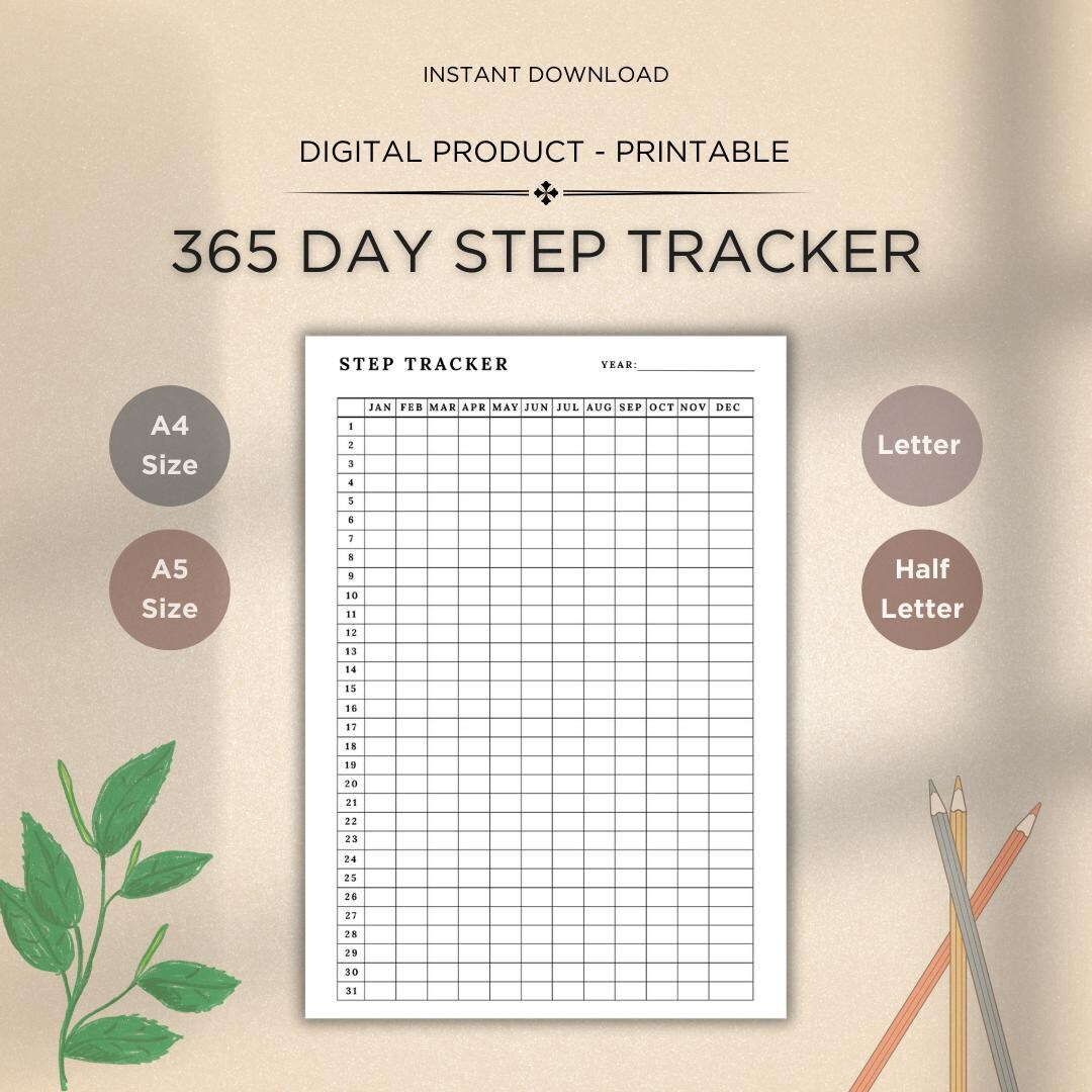 365 Day Weight Tracker Printable & Fillable, Daily Weight Journal ...