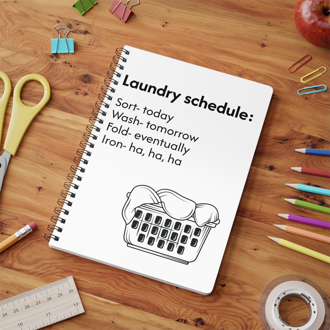 Laundry Schedule Notebook, Fun Organizational Journal for Home, Gift ...