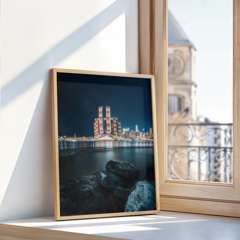 Neon Cityscape Photography Print: Futuristic City Art Cyberpunk Wall ...