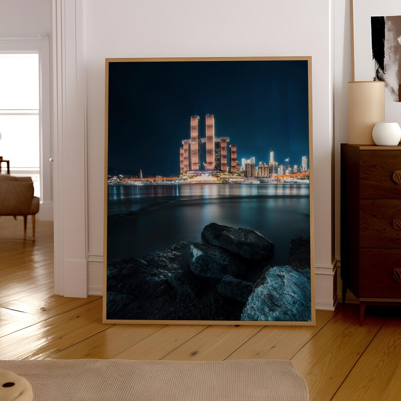 Neon Cityscape Photography Print: Futuristic City Art Cyberpunk Wall ...