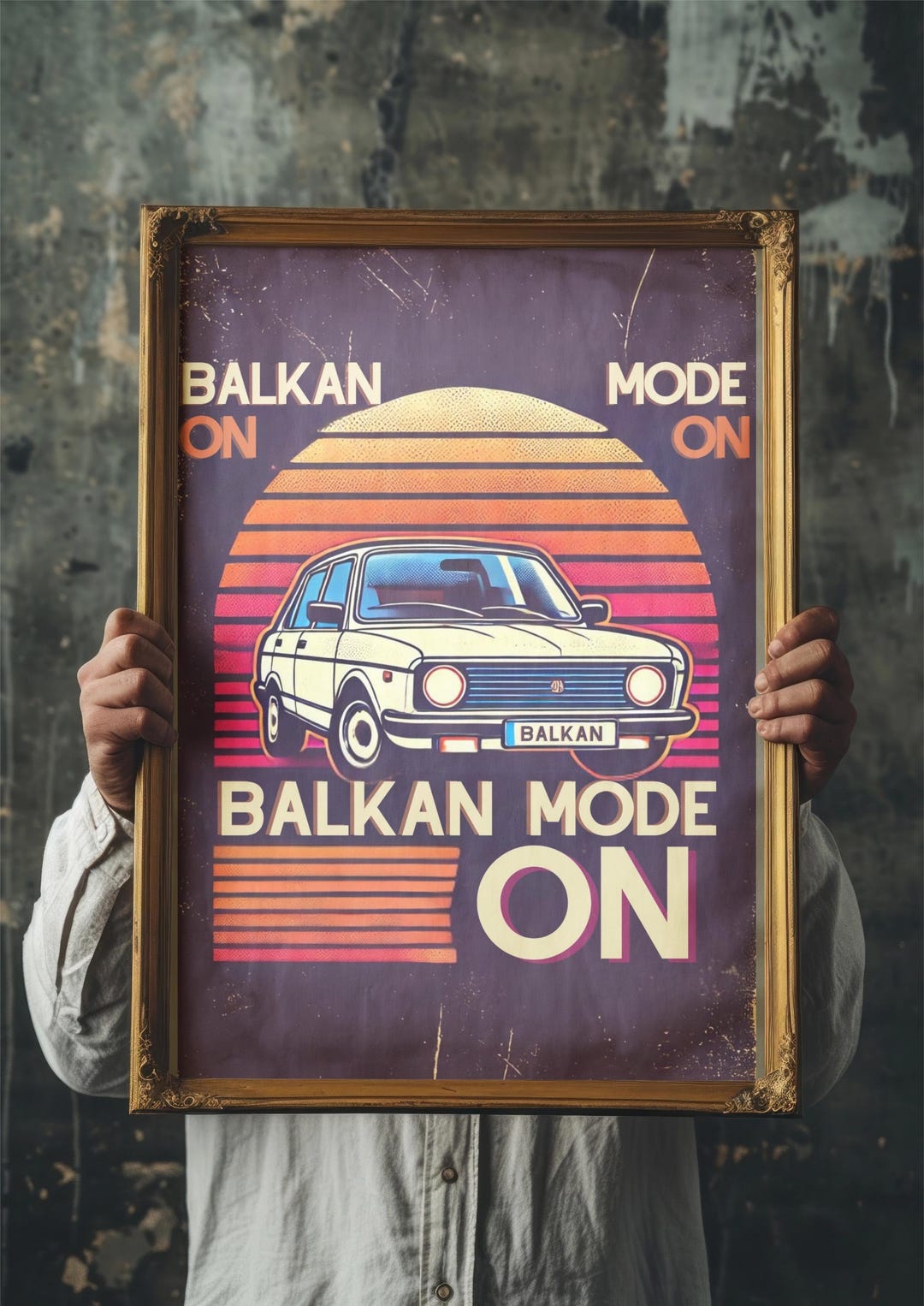 Yugo Wall Art Print, Balkan Car Poster Retro 80s Decor, Yugoslavia ...