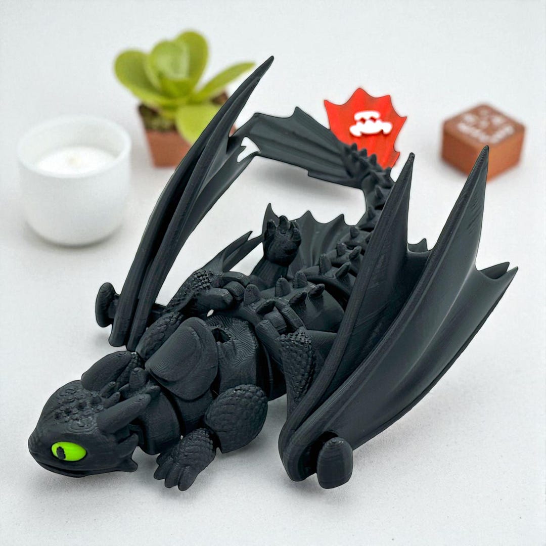 Articulated Toothless Dragon Figure – HTTYD Night Fury, 3D Printed - Etsy