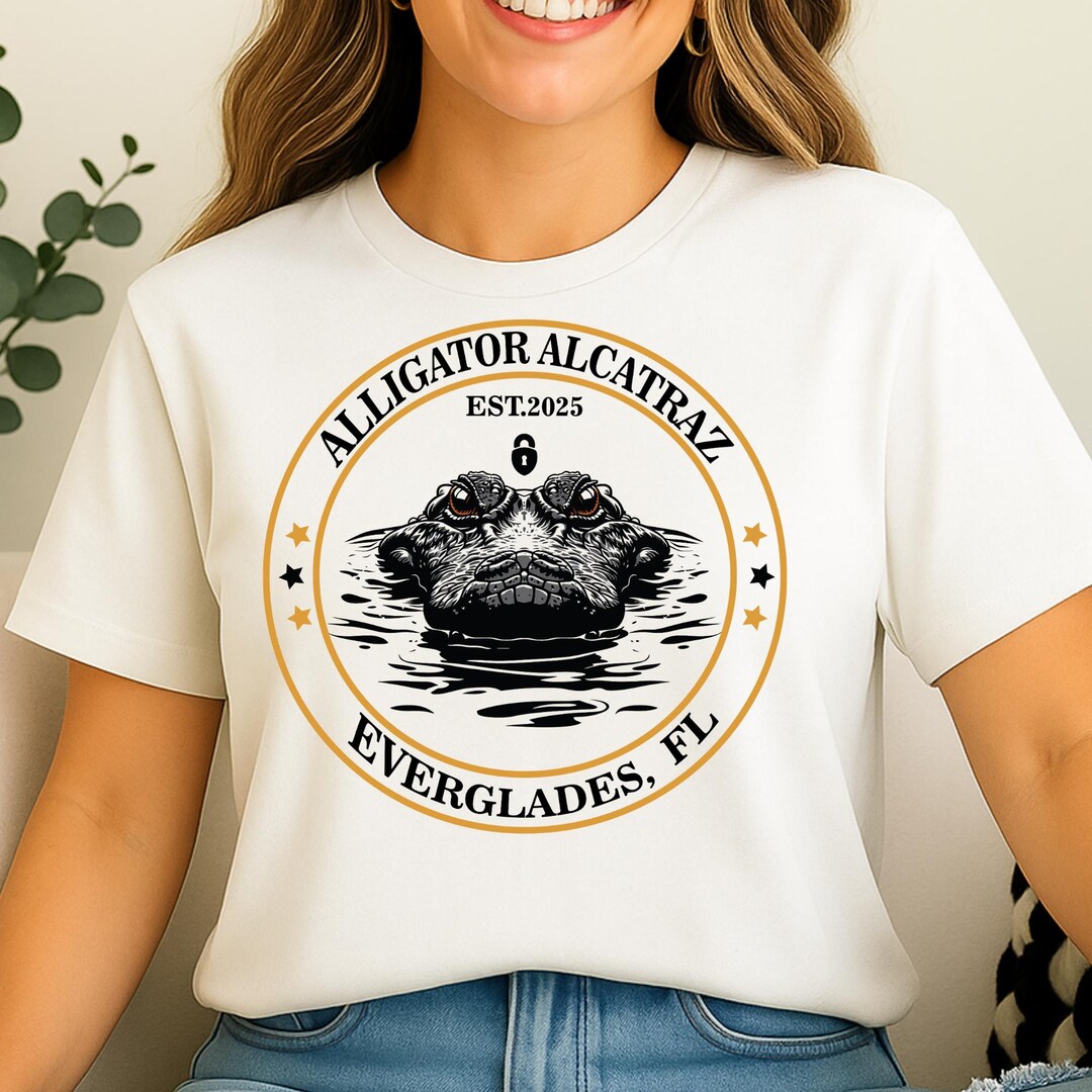 Alligator Alcatraz Vintage Design PNG, Funny Shirt Clipart (sublimation ...