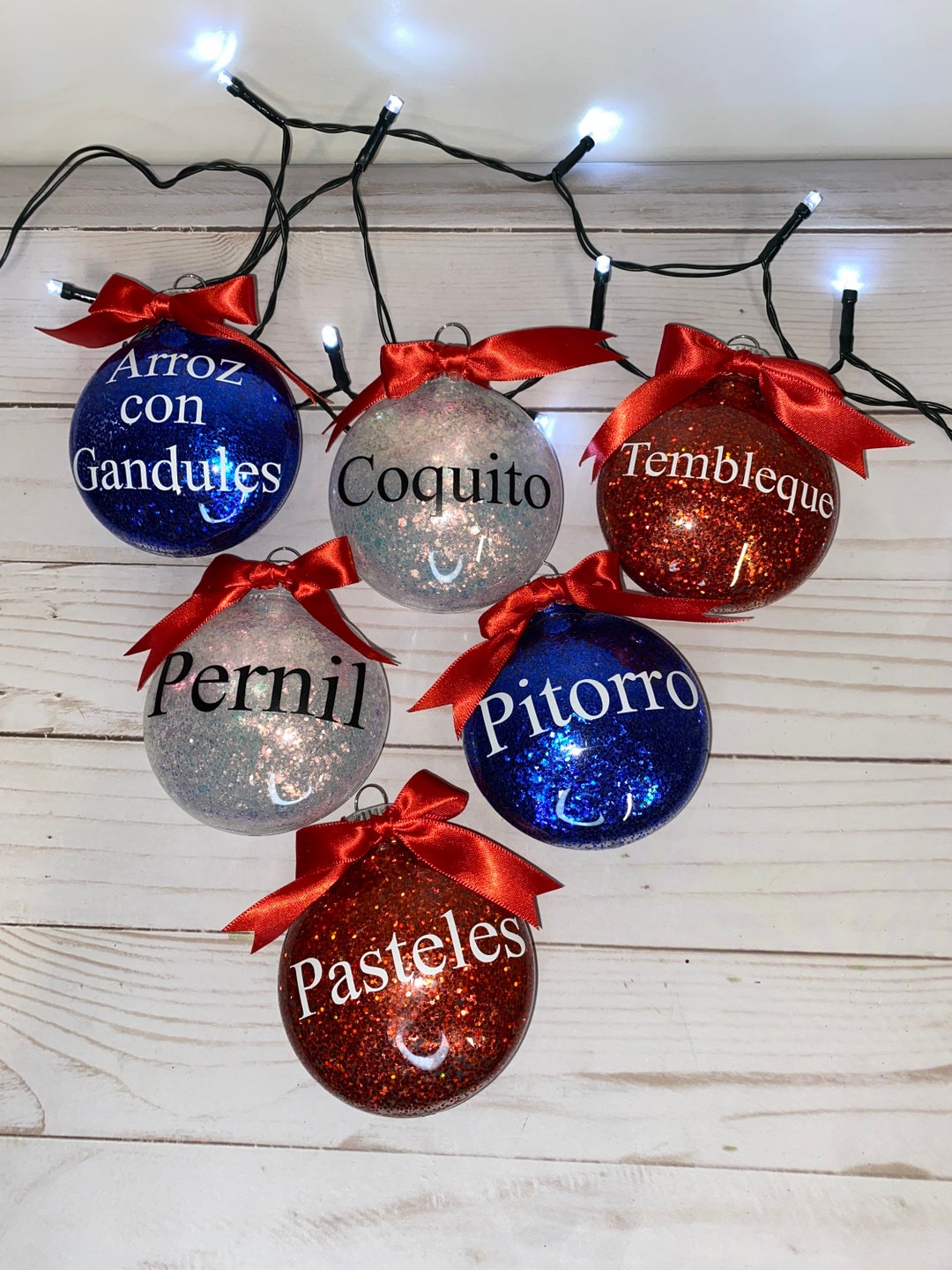 Puerto Rican Food Ornaments, Coquito, Pasteles, Set of 6 - Etsy