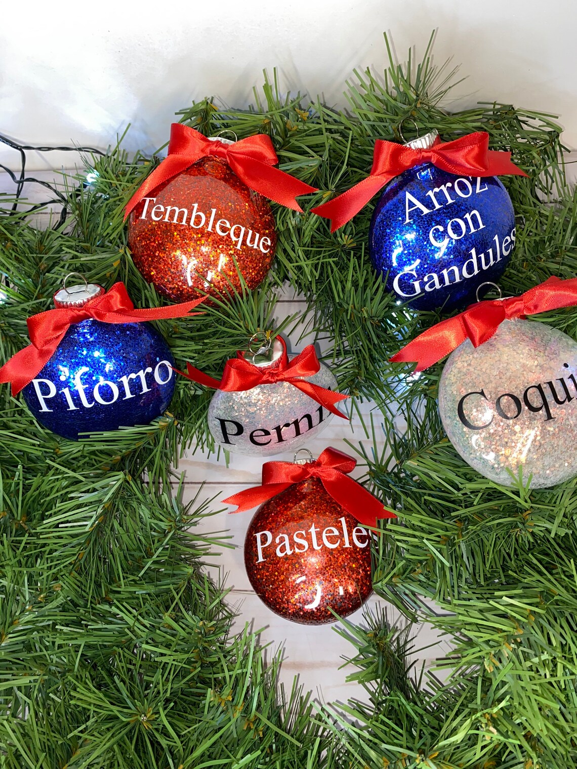 Puerto Rican Food Ornaments, Coquito, Pasteles, Set of 6 - Etsy