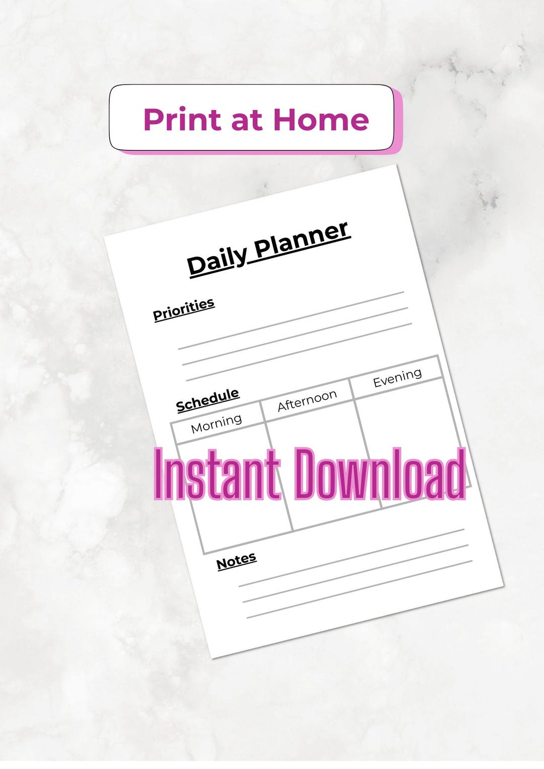 Large Print Daily Planner Printable. Easy-to-read A4 To-do List ...