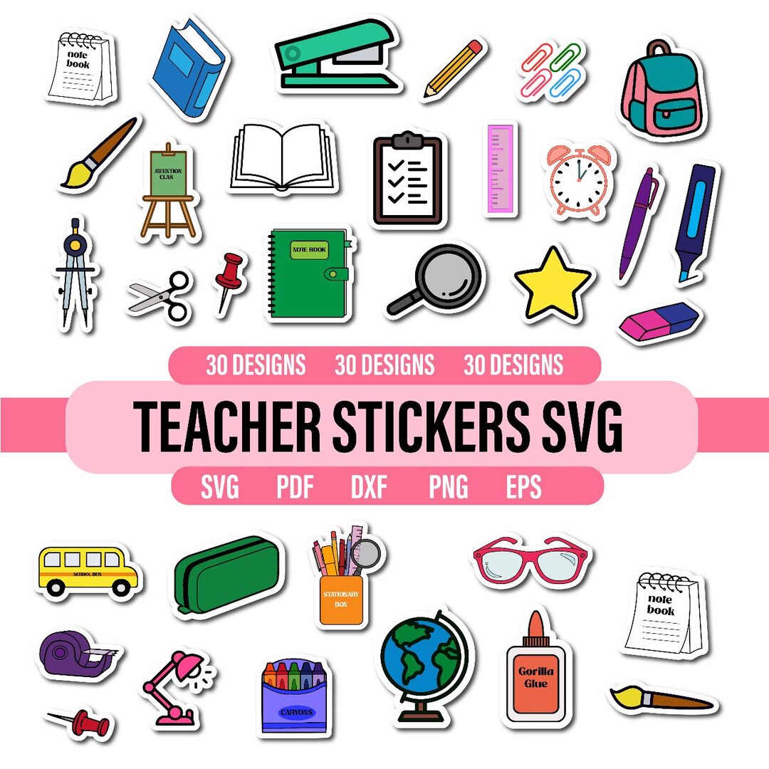 Kids Sticker SVG, Teacher Sticker SVG PNG, Back to School Digital ...