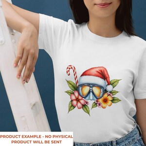 Tropical Christmas Clipart Set, Beach Holiday Watercolor PNG, Summer ...