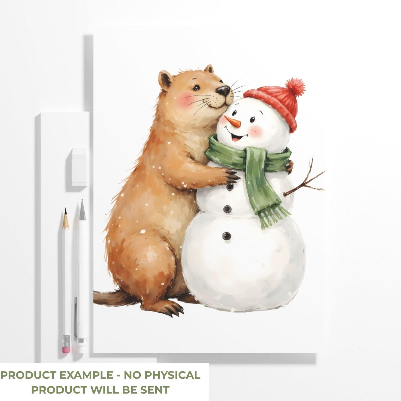 Watercolor Christmas Capybara Clipart Set: Festive Holiday Animals ...