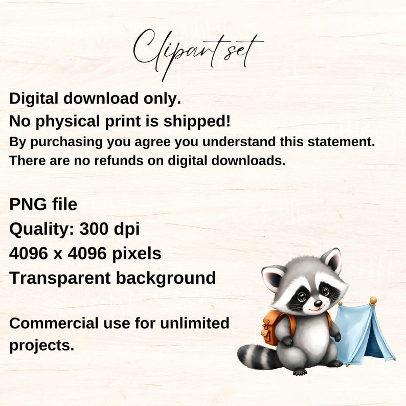 Camping Critters Clipart Set, Woodland Animals, Cute Forest Animals ...