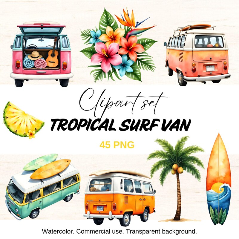 Surf Clipart - Etsy
