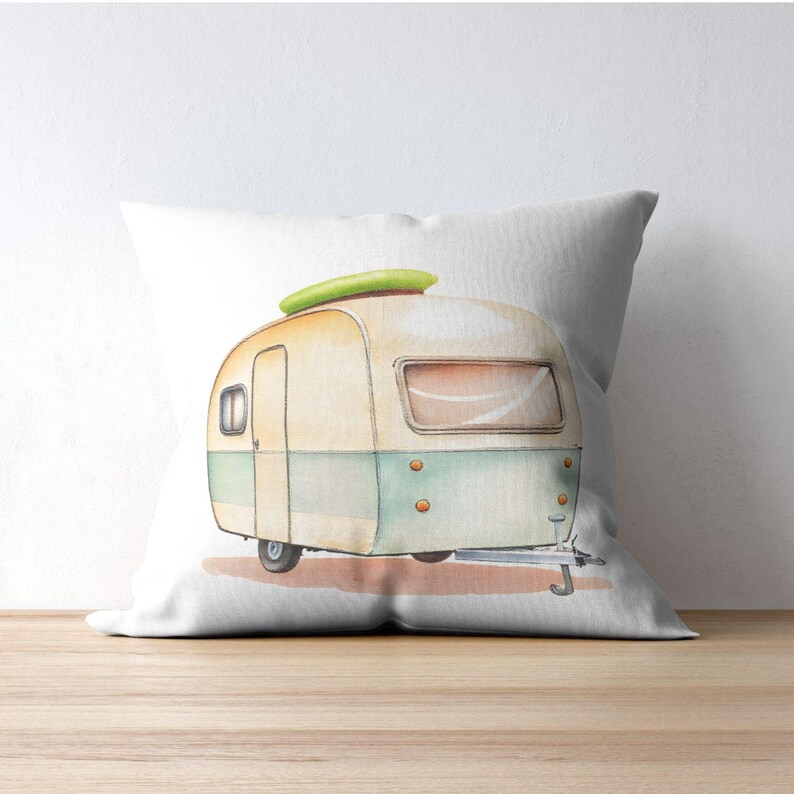 Vintage Trailer Clipart Set: Retro Camper Watercolor Graphics (PNG ...