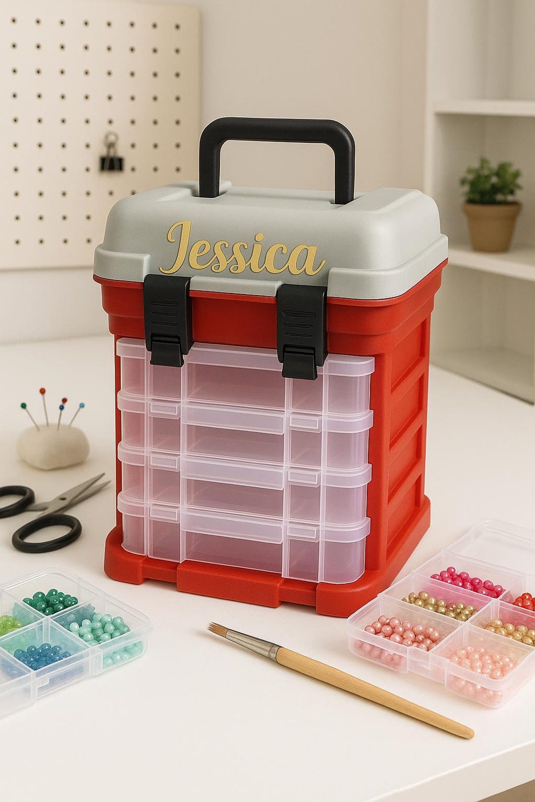 Personalized 5-layer Tackle Box – Custom Name Organizer for Fishing ...