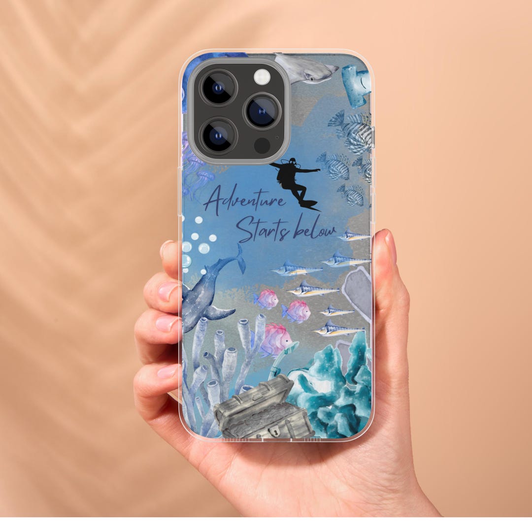Ocean Dive Phone Case – Underwater Diver Design, Coral Reef & Sea Life ...