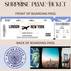 Surprise Trip Boarding Pass, Customizable Airline Ticket (canva ...