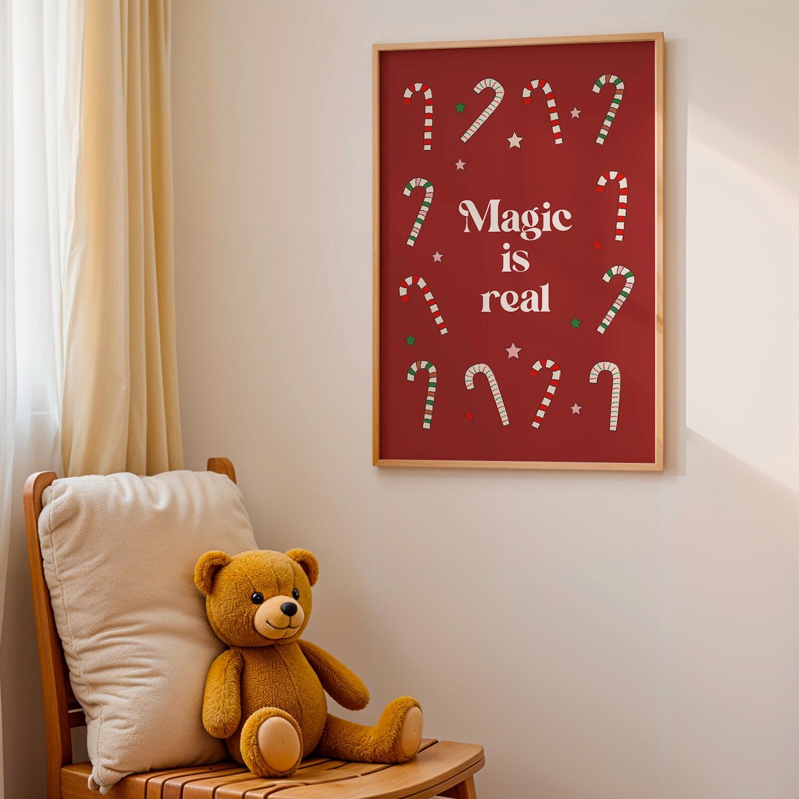 Christmas Wall Art Set for Kids Room Holiday Prints for Nursery Festive ...