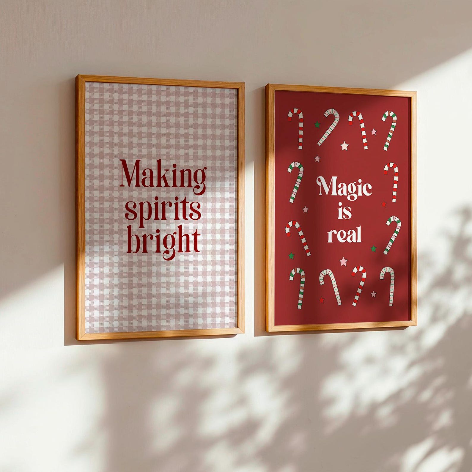 Christmas Wall Art Set for Kids Room Holiday Prints for Nursery Festive ...