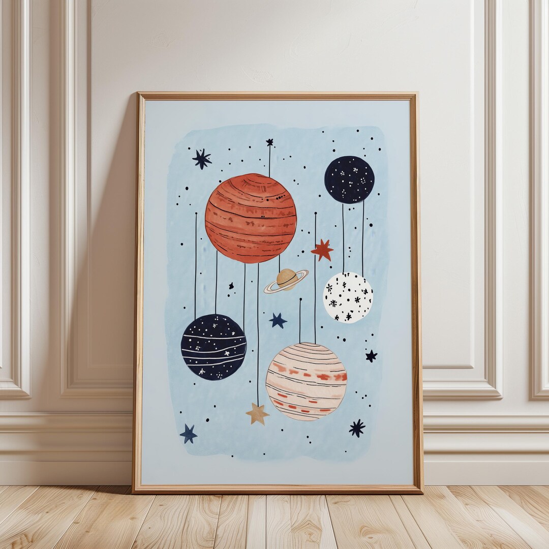 Nursery Planets Poster, Solar System Wall Art, Space Kids Room Decor ...