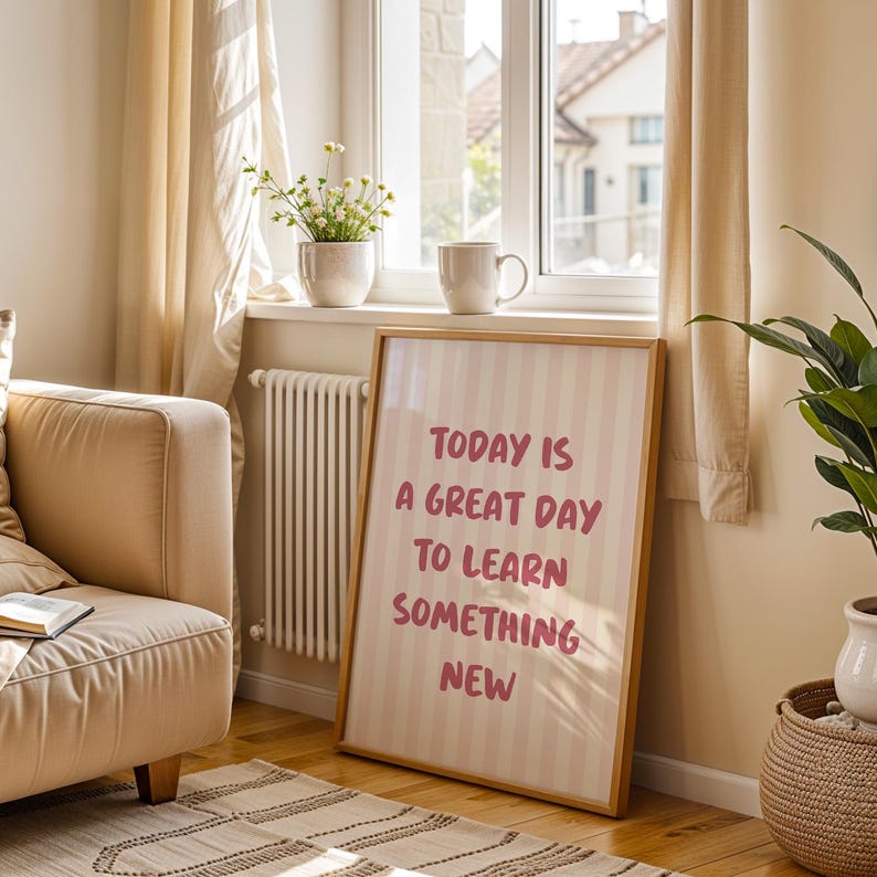 Today is a Great Day Pink Motivational Wall Art for Kids Preschool ...