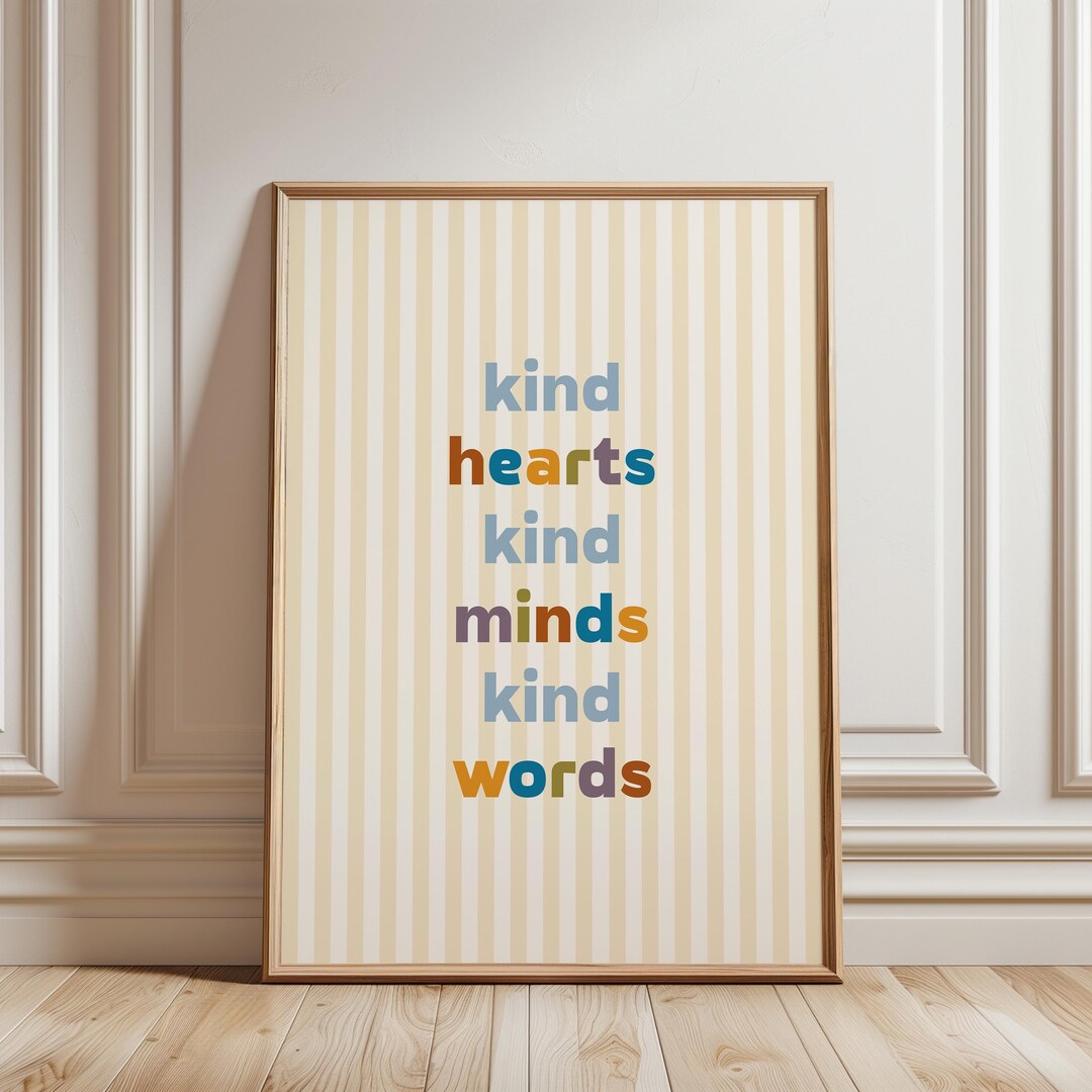 Kindness Quote Poster: Neutral Nursery Decor, Playroom Wall Art ...