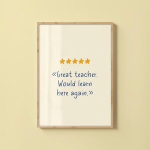 Teacher Quote Poster for Classroom Wall Art Decor for School Teacher ...