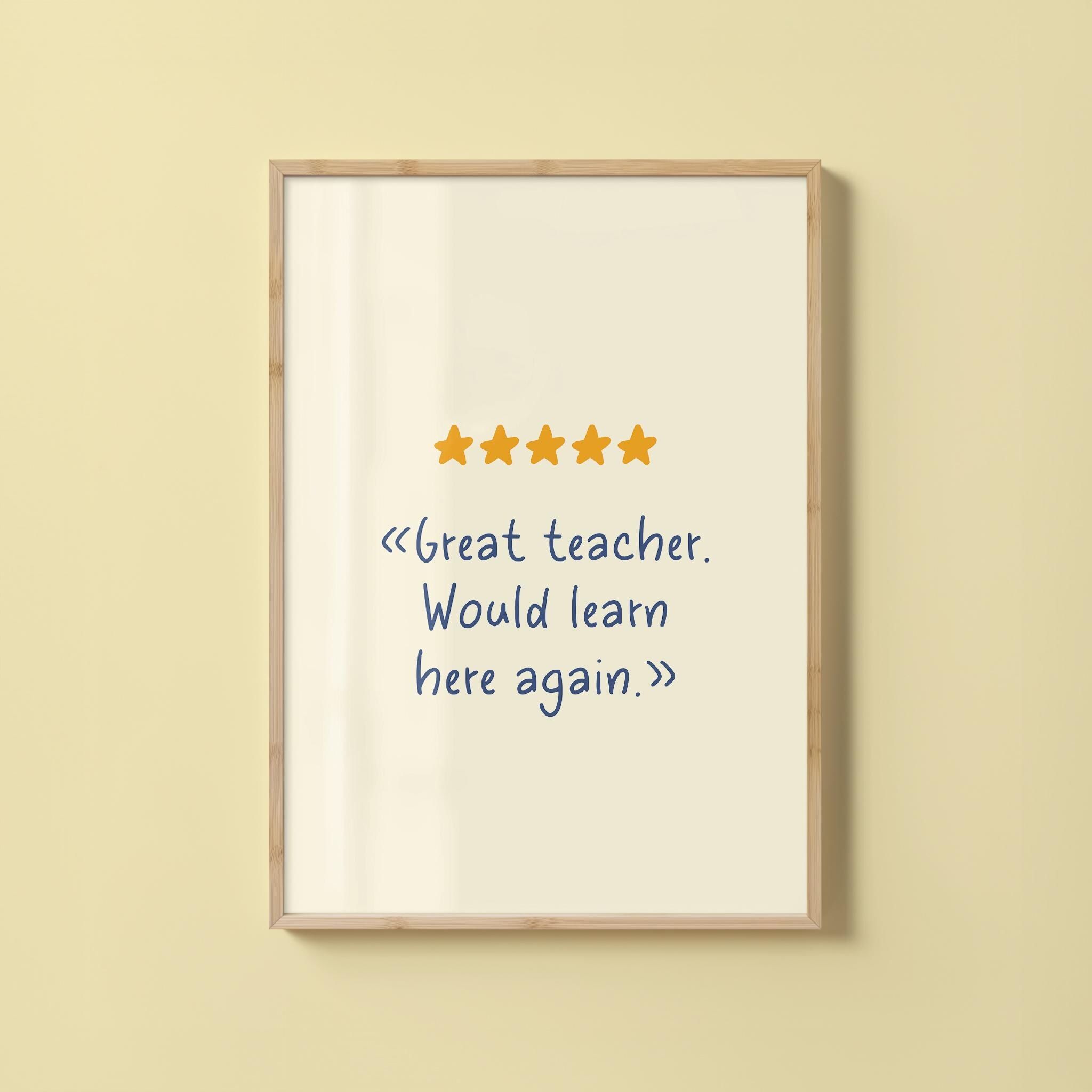 Funny Teacher Print for Classroom Wall Decor for School Teacher Gift ...