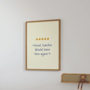 Teacher Quote Poster for Classroom Wall Art Decor for School Teacher ...