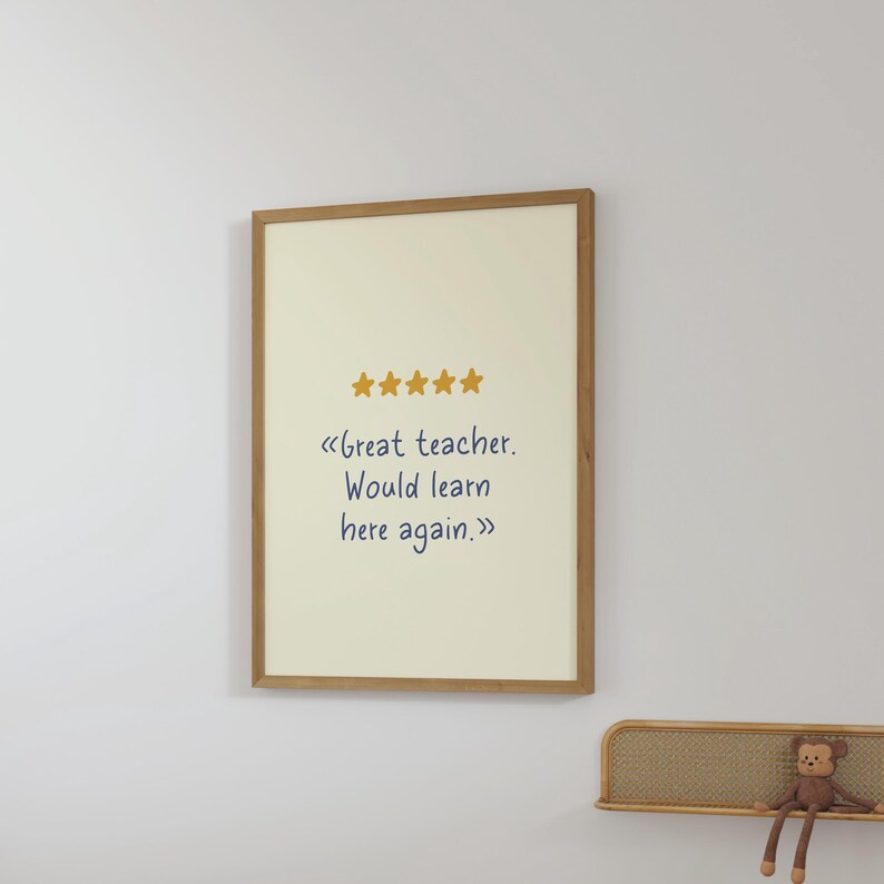 Teacher Quote Poster for Classroom Wall Art Decor for School Teacher ...