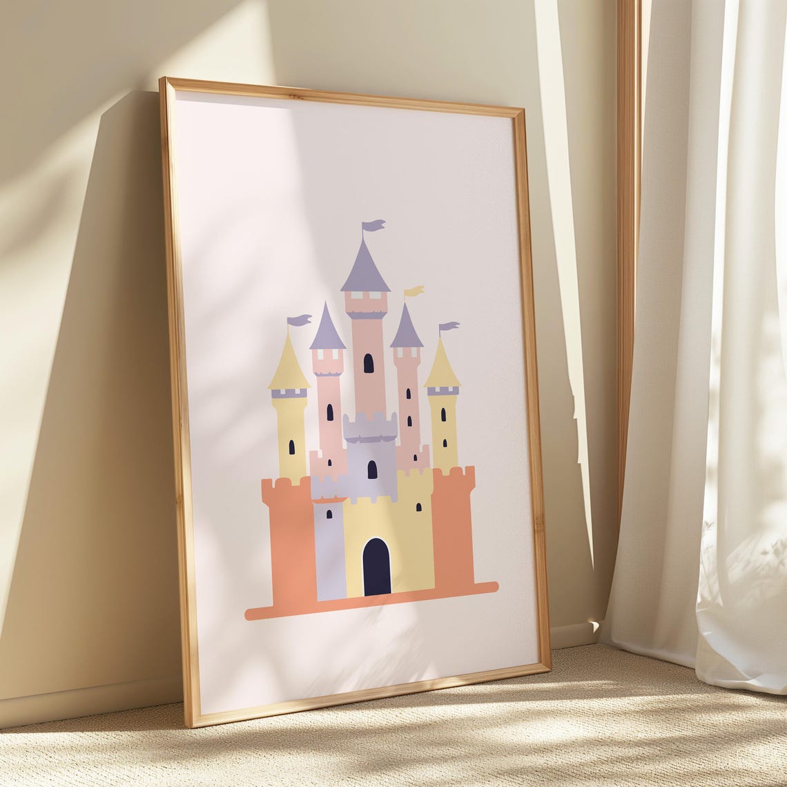 Fairy Tale Castle Wall Art for Girls Room Princess Castle Print Pastel ...