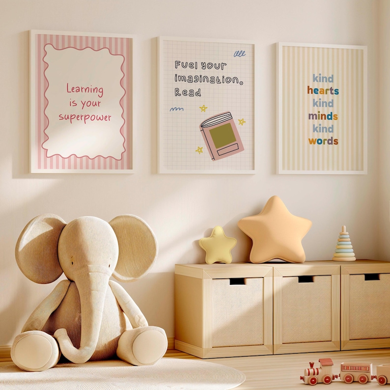 Positive Quote Poster for Kids Wall Decor for Nursery Pastel Gallery ...