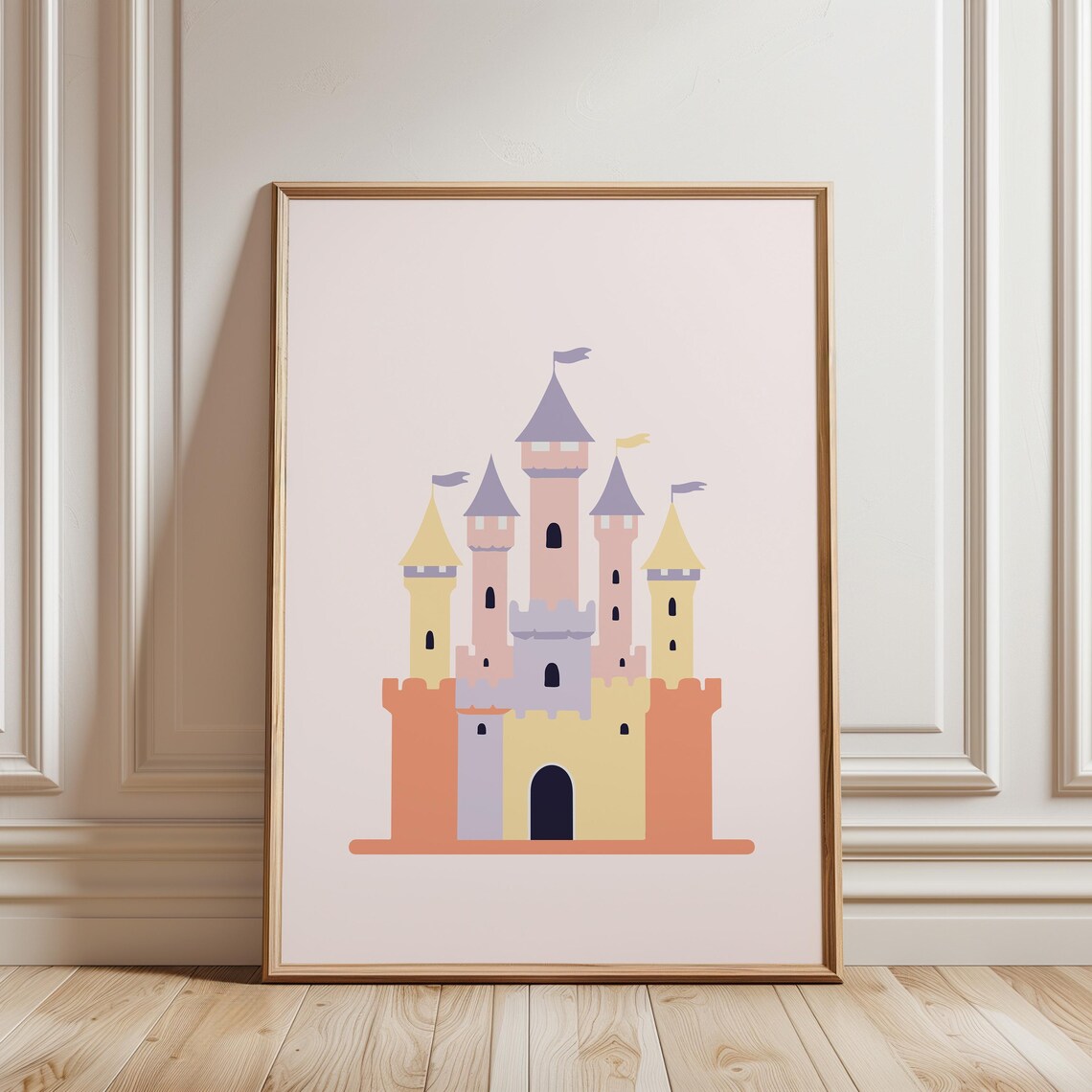 Fairy Tale Castle Wall Art for Girls Room Princess Castle Print Pastel ...