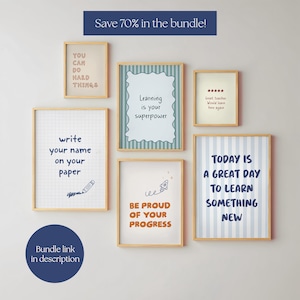 Motivational Quote Poster for Kids Room Wall Art for Classroom ...