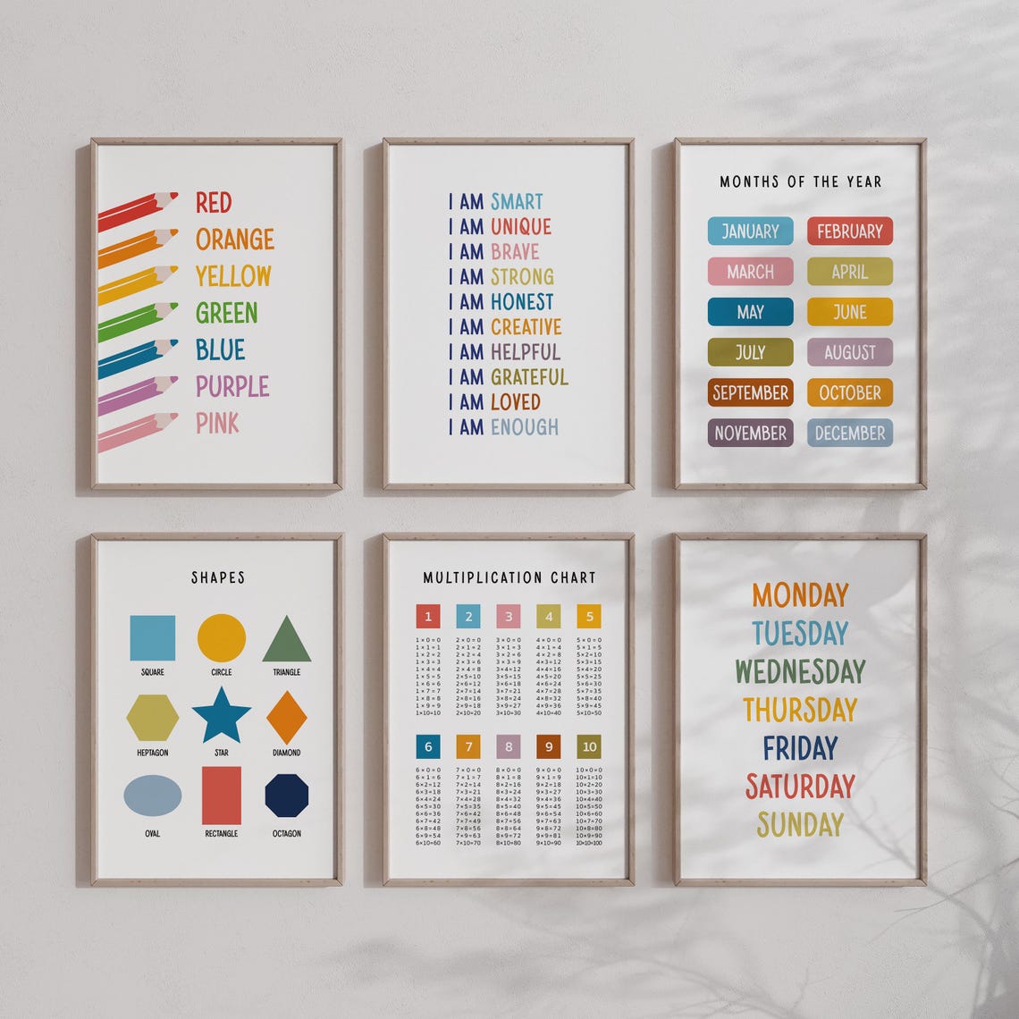 Classroom Poster Set of 20 Educational Prints for Preschool Learning ...