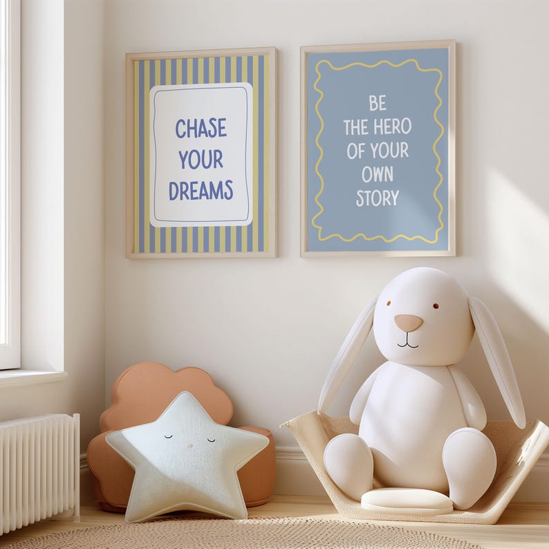 Set of 6 Motivational Wall Art for Boys Room Decor Inspiring Quotes for ...