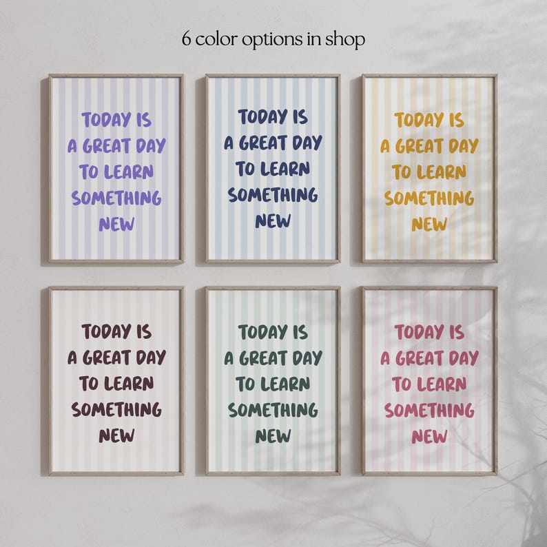 Today is a Great Day Pink Motivational Wall Art for Kids Preschool ...