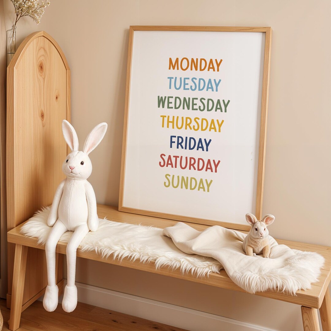 Days of the Week Classroom Poster: Homeschool Learning Print (digital ...