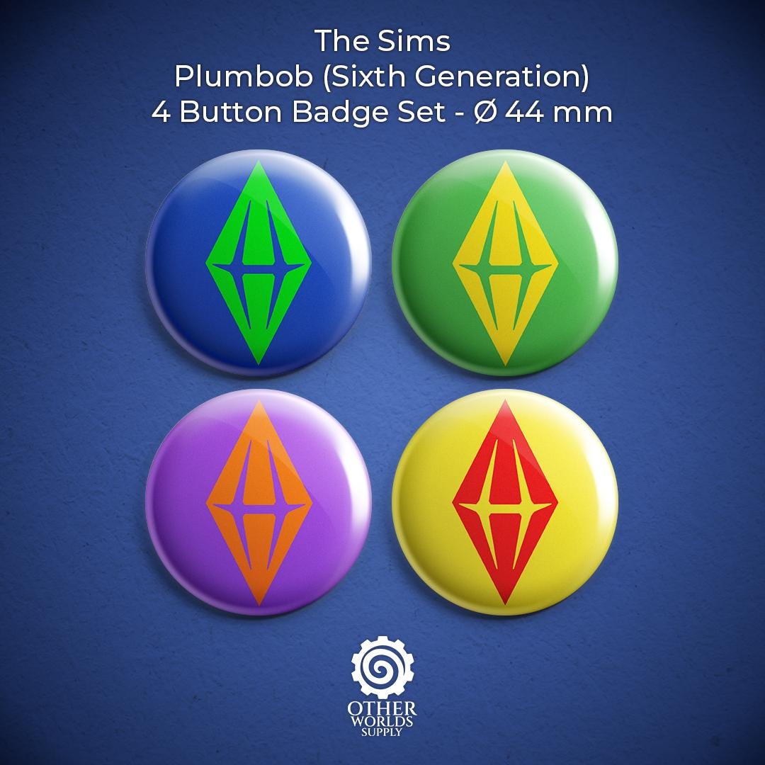 The Sims - Plumbob (sixth Generation) - 4 Button Badge Set - Ø 44 Mm - Etsy